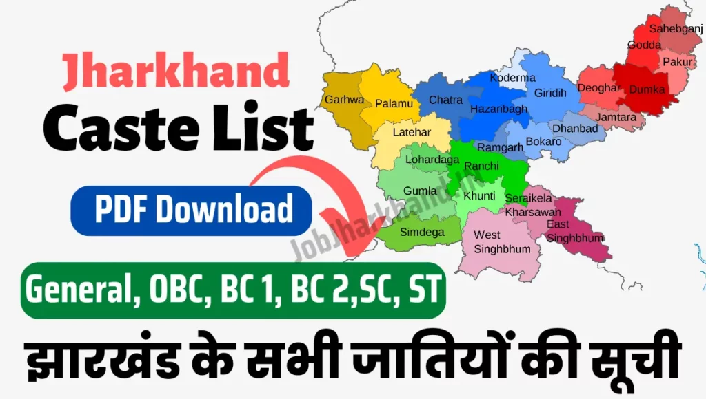 Jharkhand Caste List 2024 ST SC BC1 BC2 PDF Download Now